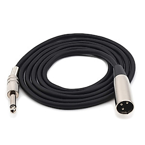Devinal Unbalanced XLR Male to 1/4" Inch TS Mono Male Plug Audio Connector, 6.35mm to XLR Cable for Amplifiers, Instruments etc.[10 Feet]