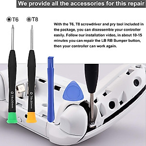 Ikpek 2 Pack Bumpers Replacement LB RB Button for Xbox Series X/S Controllers, Blue Shoulder Trigger Buttons Top Middle Bracket for Xbox Series Controller