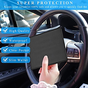 Kewucn 2 Pack Car Registration Insurance Holder, 10.55''×4.8'' Essential Auto Card Glove Box Organizer, Vehicle Interior Accessories Perfect for Most Car, Truck, SUV(Black)