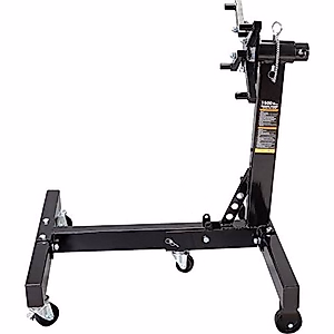 Torin AT26801B Steel Rotating Engine Stand with 360 Degree Rotating Head and Folding Frame: 3/4 Ton (1,500 lb) Capacity, Black