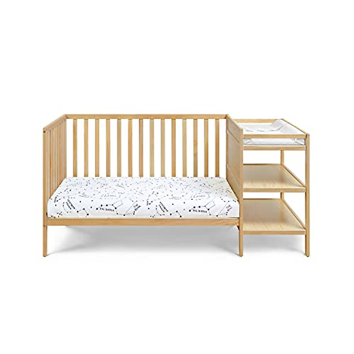 Suite Bebe Palmer Island 3-in-1 Convertible Crib and Changer Combo in Natural