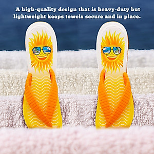 PERFORMORE Flip Flop Beach Towel Clips (Yellow), 2-Pack, Portable Towel Holder Clips, Secure Clips for Beach Chairs Deck Patio Pool Boat Cruise Lounge Chair Accessories