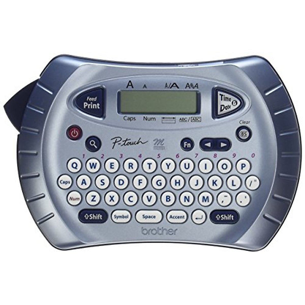 Brother P-touch Label Maker, Personal Handheld Labeler, PT70BM, Prints 1 Font in 6 Sizes & 9 Type Styles, Two-Line Printing, Silver