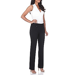 Rekucci Womens Smart Desk to Dinner Stretch Bootcut Pants w/Tummy Control (Black, 8)