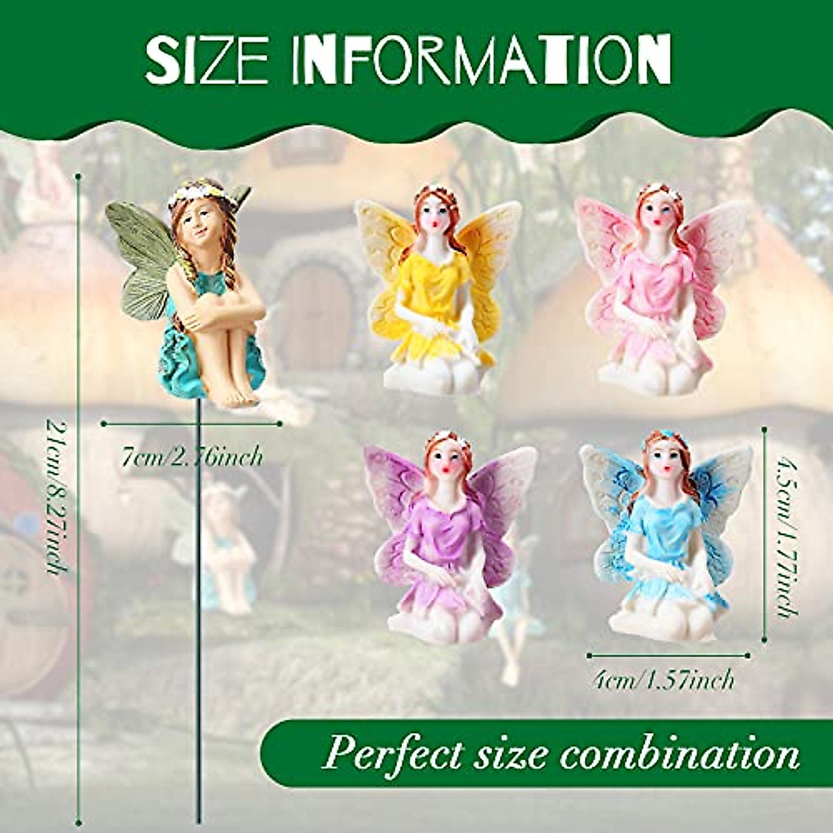 Jetec 10 Pieces Garden Miniatures Fairies Mini Garden Figurine Fairies Decor for Fairy Outdoor Garden Yard Home Decoration (Lovely Fairy)