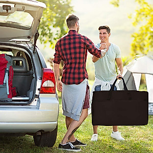 Giantex Camping Kitchen Station, Folding Grill Table with 26'' Tabletop, 2 Side Tables, Storage Organizer, Detachable Windscreen, Portable Camp Cook Outdoor Prep Station Backyard BBQ Picnic (Black)