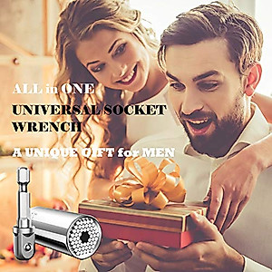 Universal Socket, Christmas Gifts, Self-adjusting Socket 1/4'' - 3/4'' 7mm-19mm, Adapter Socket for Wrench Ratchet & Power Drill, Super Grip Socket, Christmas Stocking Stuffers Tools Gifts for Men Dad