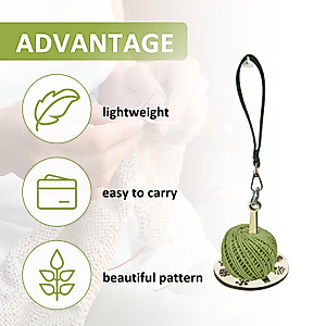 WOODOUNAI Portable Yarn Holder with Wrist Strap - Ultimate Yarn Organizer with Wrist Strap & Wooden Stand - Prevents Tangling for Effortless Crocheting and Knitting On-The-Go (Green)
