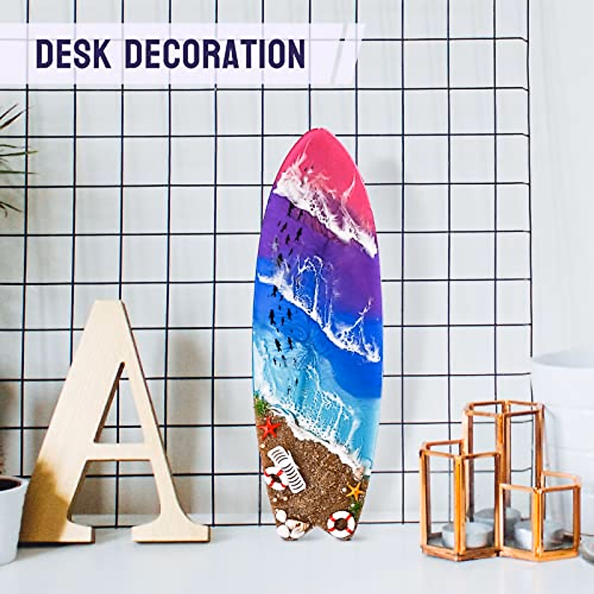 LET'S RESIN Surfboard Resin Tray Molds 15'' x 4'', 2Pcs Surf Board Silicone Molds for Resin,Large Resin Epoxy Molds Silicone for DIY Resin Ocean Waves Art, Wall Decor,Serving Board,Serving Tray