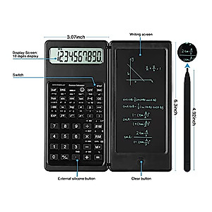 Scientific Calculators，Lvesunny Multifunctional Scientific Calculator with Notepad, 10-Digit Large Screen, Perfect School Supplies for Students, Ideal for Basic Math Learning(Black)