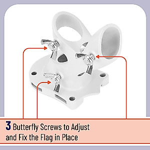 UNCO- Aluminum Flag Pole Holder, Heavy Duty Aluminum Mount, Flag Pole Bracket, Flag Pole Holder Mounting Bracket, Flag Pole Brackets for House, Flag Pole Mounting Bracket, Flag Pole Holder for House