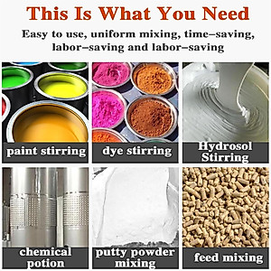 Electric IBC Paint Mixer, 2100W Commercial Tank Mixer Machine, 1 Ton/1000L Stirring Capacity Paint Stirring Machine, 40NM High Torque and Adjustable Speed, for Medium To High Viscosity