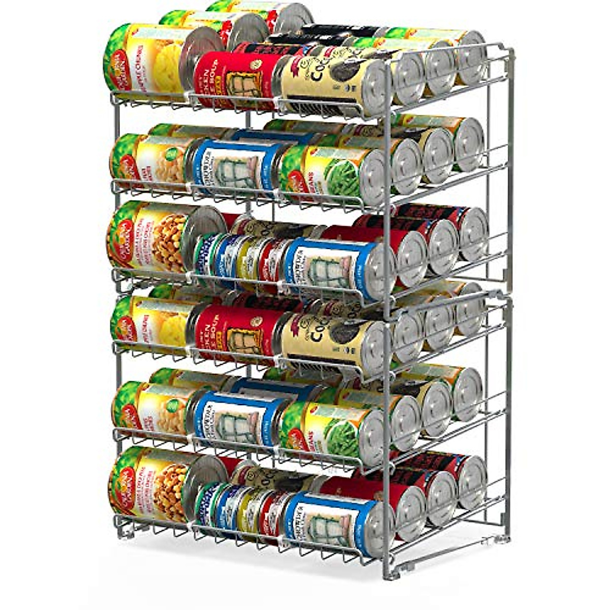 SimpleHouseware Stackable Can Rack Organizer, Silver