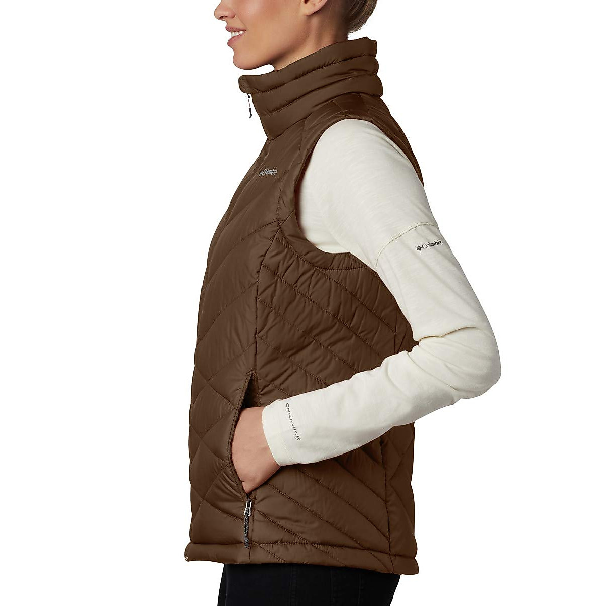 Columbia Women's Heavenly Water Resistant Insulated Vest Olive Green