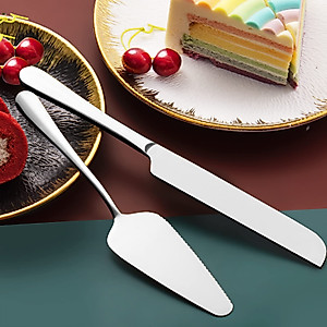 Mamajardin 2PC Premium Cake Knife and Server Set – Stainless Steel Cake Cutting Set for Wedding, Include Cake Cutter and Pie Spatula for Wedding, Birthday, Parties and anniversary, Dishwasher Safe