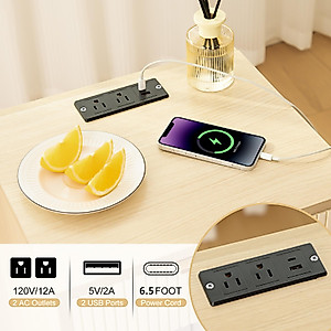 nightstand,Night Stands with Charging Station，Side Tables Bedroom with Drawers and Storage Space，Modern Night Stand，Suitable for bedrooms and Living Rooms (Beige)