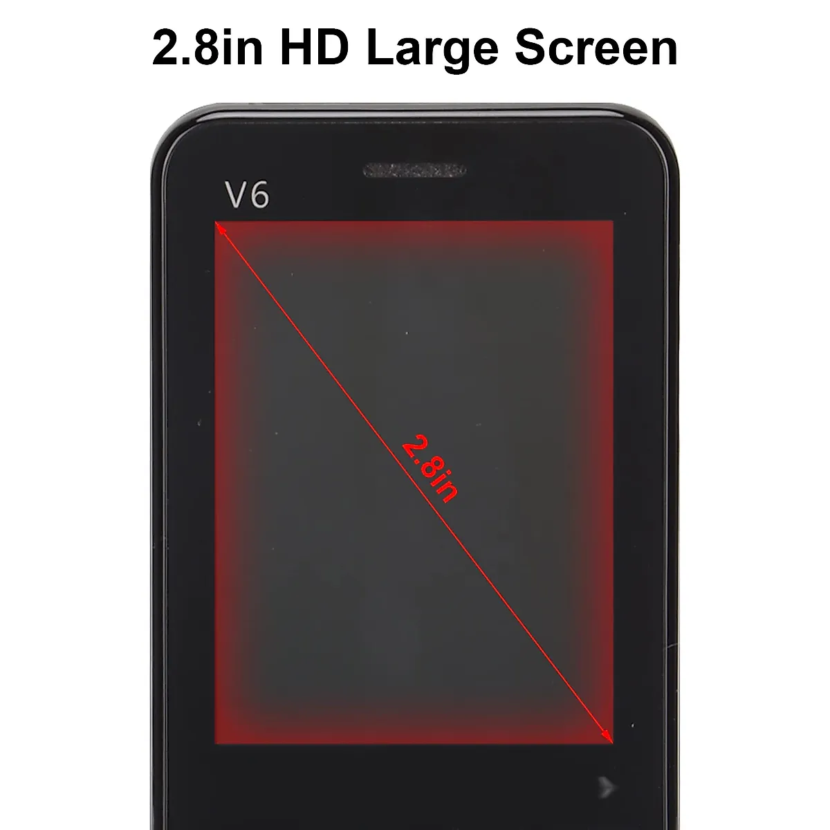 PUSOKEI V6 2G GSM Unlocked Cell Phone,2000mAh battery Long Standby Seniors Cell Phone,2.8in HD Screen Four Cards Four Standbys Cellphone for Elderly and Kids(black)