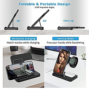 ImmSss Wireless Charger 3 in 1, 15W Fast Charging Station Compatible with Apple iWatch 8/Ultra/7/6/SE/5/4/3/2/1,AirPods 3/2/1/Pro,iPhone14/13 Pro/Pro Max/12/11/X/Xr/Xs/8 Plus/Galaxy Phone Series