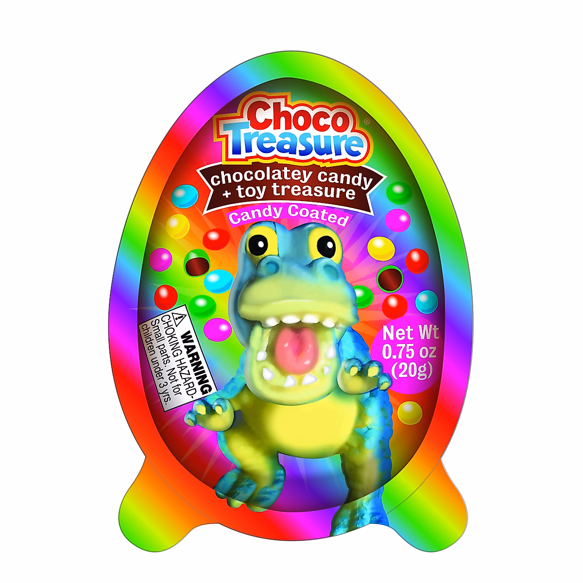 Choco Treasure Surprise Dino Eggs with Chocolatey Candy & Dino Toy | Tray of 10 Eggs | 18 Collectible Toys