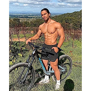 CANGHPGIN 2 Pack Mens Workout Athletic Shorts 7 inch Inseam Quick Dry Hiking Shorts Men Lightweight Sports Gym Shorts Running