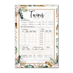 NovaaLife Baby Log for Twins - Newborn Twins - 50 Pages - Twins Sleep Schedule, Breastfeeding Log Book, Memory Books for Mom, Nanny Daily Log - Baby Journal Memory Book, Mom Journal, 50 Pages