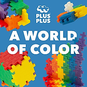 PLUS PLUS 240 Piece Interlocking Building Blocks for Kids, Open Ended Connecting Toys, STEM Bin Classroom Mini Manipulatives - Basic Mix Play Tube