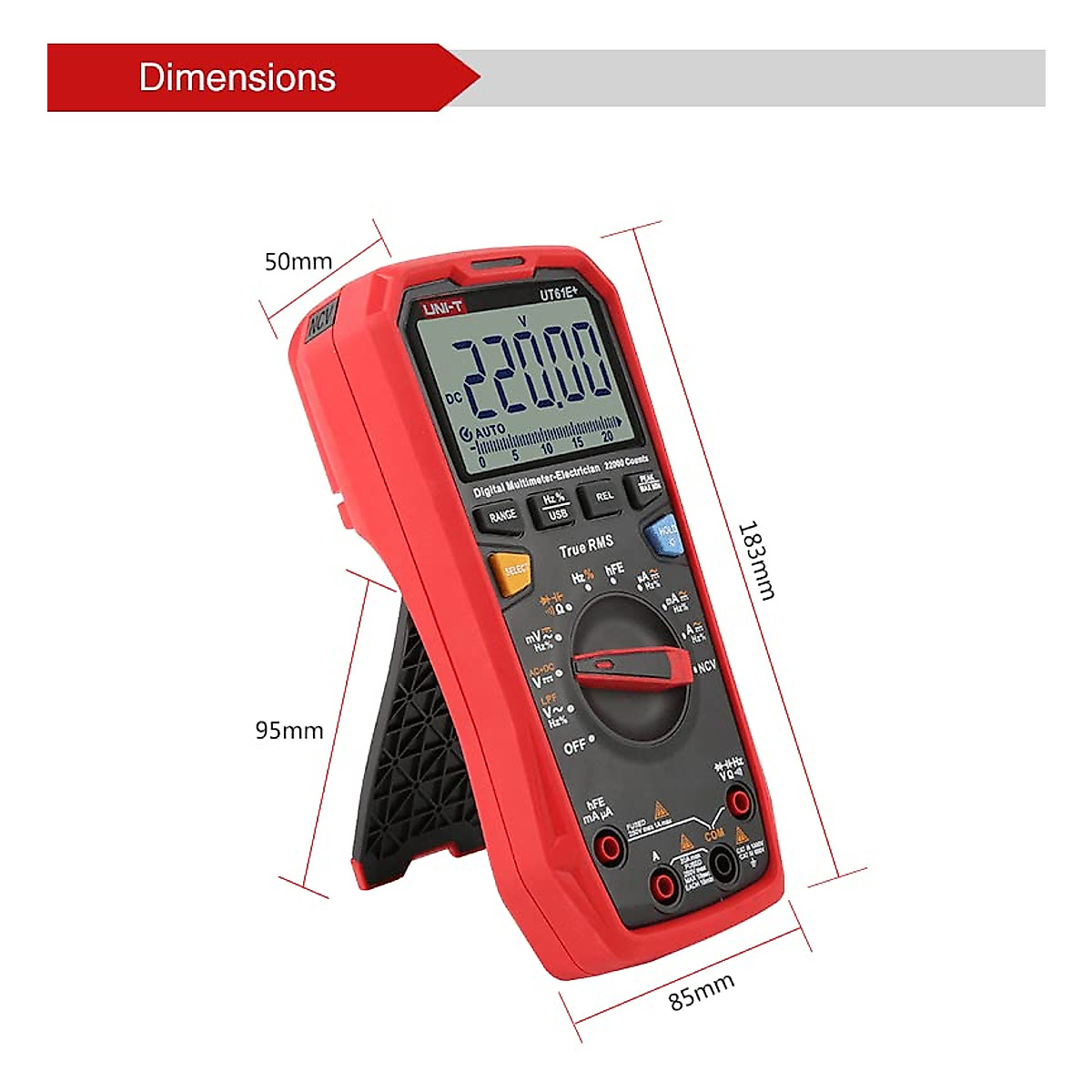UNI-T Digital Multimeter UT61E+ 22000 Counting AC and DC Current Multimeter High-Frequency Response Measurement Can accurately Measure Changes in weak Signals
