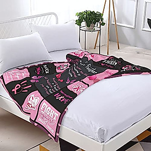 RESPRO Breast Cancer Blanket Gifts for Women,Get Well Soon Blanket Gifts for Women, Survivor Thoughtful Gifts for Breast Cancer Patients Women,Cancer Awareness Comfort Gifts,50x60 Inch