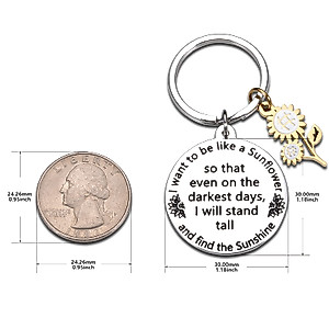 Sunflower Gifts for Women Sunflower Keychain Inspirational Bulk Gifts Birthday Christmas Sweet Graduation Floral Gifts for Adult Teen Girls Daughter Back to School Come of Age Gifts Friendship Present