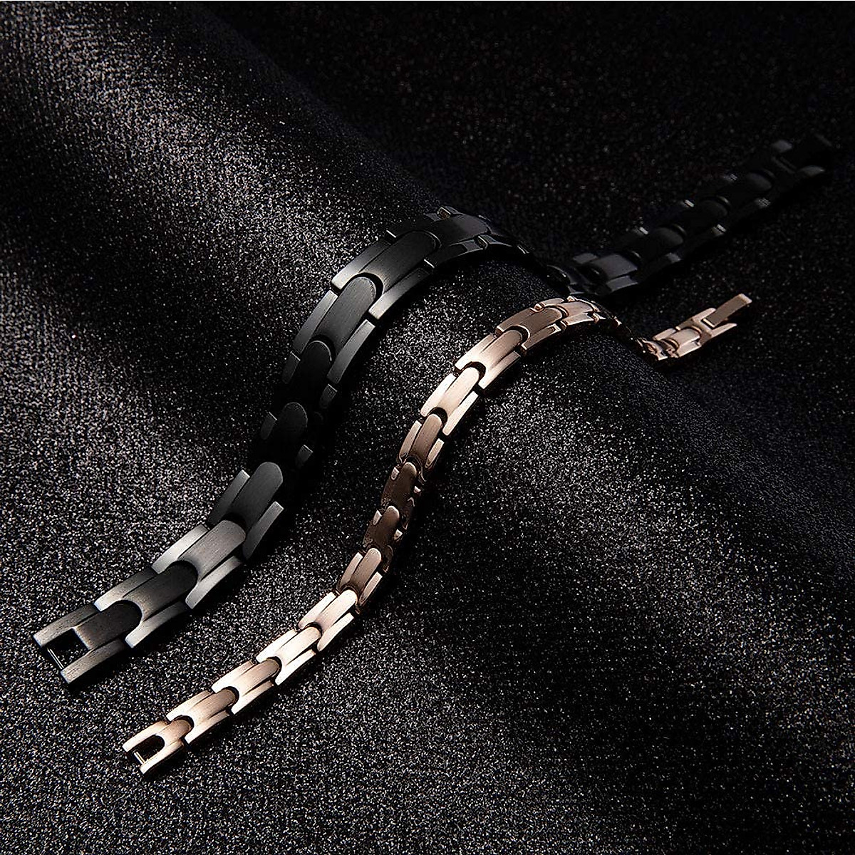 Wolentty His and Hers Couples Bracelets Stainless Steel Distance Bracelets Gift for Valentine's Day - Matching Set (His & Hers)