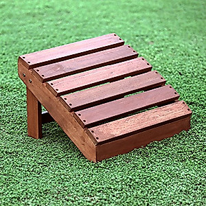 Furinno FG16919 Tioman Hardwood Patio Furniture Outdoor Adirondack Footstool in Teak Oil, Natural