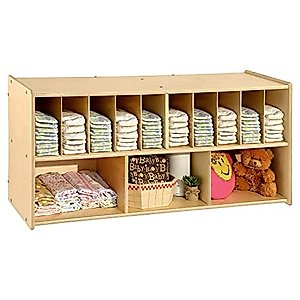 Contender Wall Mount Diaper Organizer Caddy, 100% Birch Plywood Diaper Storage Unit, Diaper Center for Nursery, Daycare, Schools [Greengaurd Gold Certified]