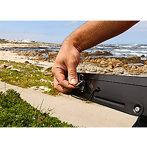 Devonics Compact Charcoal Grill Set - Foldable Barbecue for Beach, Camping | Stainless Steel Notebook Charcoal Grill with Handle, Utensils, Baking Net & Foldable Strut | Small Travel BBQ Grill