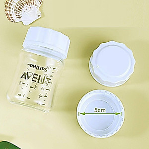 YeeBeny Baby Bottle Lid, Screw Lids Aka Travel Caps with Rewritable Sealing Disc Compatible with Avent Wide Mouth Bottles,Cap Replace Natural Bottle Sealing Ring and Sealing Disc, 4pcs Baby Bottle Cap