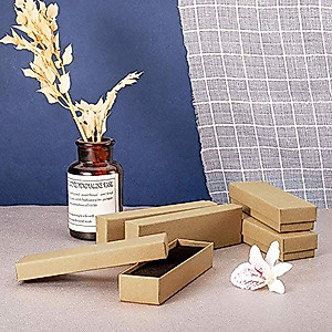 PH PandaHall 20 Pack Jewelry Gift Boxes, Necklace Bracelet Box Rectangle Packing Boxes with Sponge for Selling Pen Jewelry Birthday Christmas Valentines Mother Wedding Engagement 1.6x5.2x1”