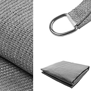 KHOMO GEAR Triangle Sun Shade Sail 16x 16 x 16 Ft UV Block Fabric - Grey