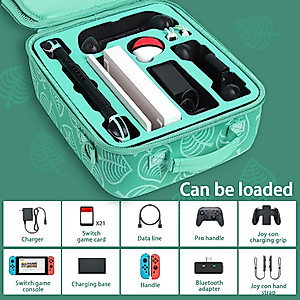 Portable Carrying Case for Nintendo Switch Console and Accessories-Protective Travel Case for Nintendo Switch Fits Complete Switch System Console, Dock, Controller, Joy-Con Grip & Accessories