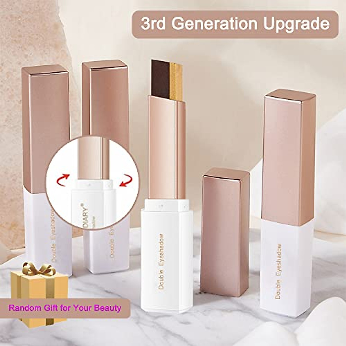 QQwow 10 Colors Eye Makeup,Double Colors Eyeshadow Stick Makeup,Thrive Cosmetics Eye Brightener,Eyeshadow Matte Pearlescent Eyeshadow Makeup Eyeshadow Pencil,5 Pack