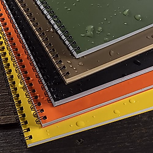 Rite in the Rain Weatherproof Side Spiral Notebook, 6.625" x 8.5", Yellow Cover, Universal Pattern, 2 Pack (No. 373-LGL2)