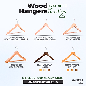 Neaties Premium Red Cedar Hangers for Closet 1/2" Thick Cedarwood Hangers with Bar - Cedar Pant Bar Cedar Jacket Hangers Cedar Suit Hangers Wooden Hangers Cedar Coat Hangers (18 Pack)