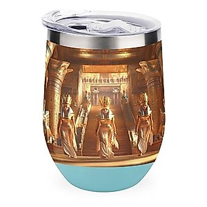 Ancient Egyptian Egypt Pyramids History Insulated Tumbler with Lid Stainless Steel Coffee Mug Cute Wine Tea Water Cup Green-style