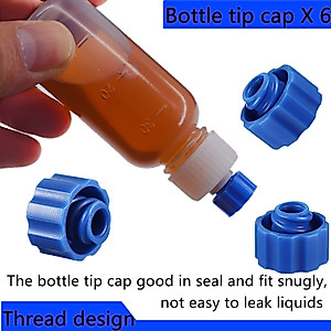 Expesumas 6 Pcs Glue Applicator Bottles, 30ml Plastic Squeezable Dropper Bottles with Blunt Needle Tip 14ga 16ga 18ga 20ga for Glue Applications, Paint Quilling Craft and Oil