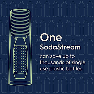 SodaStream Terra Sparkling Water Maker (Misty Blue) with CO2 and Dishwasher Safe Bottle