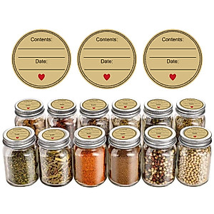 Canning Jar Stickers 2'' Kraft Round Shape Spice Labels for Jar Lids - Natural Brown Kraft Stickers for Canning Labels 500 Pcs Mason Jar Labels for Jar,Bottle Seal,Store Owners,Crafts, Oganizing,Gift