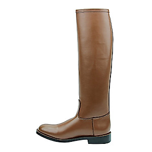 Hispar Women Ladies Spirit Polo Players Boots Tall Knee High Leather Equestrian - Tan 9 Plus Calf