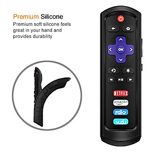 Fintie Protective Case for Roku Steaming Stick 3600R, TCL Roku TV RC280 RC282 Remote - CaseBot (Honey Comb Series) Light Weight (Anti Slip) Shock Proof Silicone Remote Controller Cover,Light Blue Glow