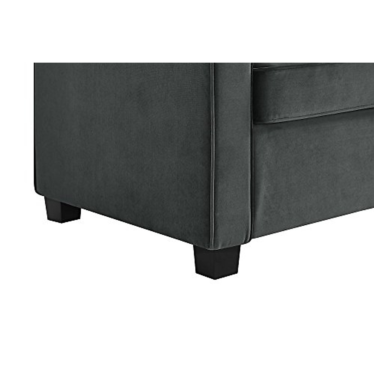 DHP Signature Sleep Casey Velvet Sofa with Memory Foam Mattress, Gray, Queen