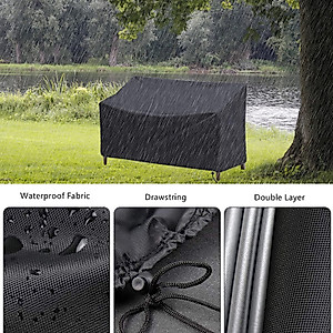 Rilime Patio Bench Cover,Outdoor 2-Seater Waterproof Outdoor Loveseat/Glider/Sofa/Furniture Cover,53L x 26W x 35H inch