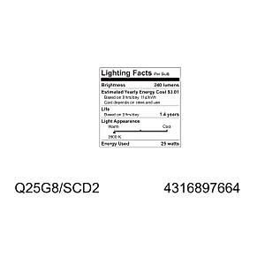 GE 97664 25-Watt 240-Lumen Specialty T4 Halogen Light Bulb, Clear, 2-Pack