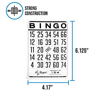 Regal Games - Classic Bingo Cards - 50 Count - 6.125” x 4.17” Cardstock - White